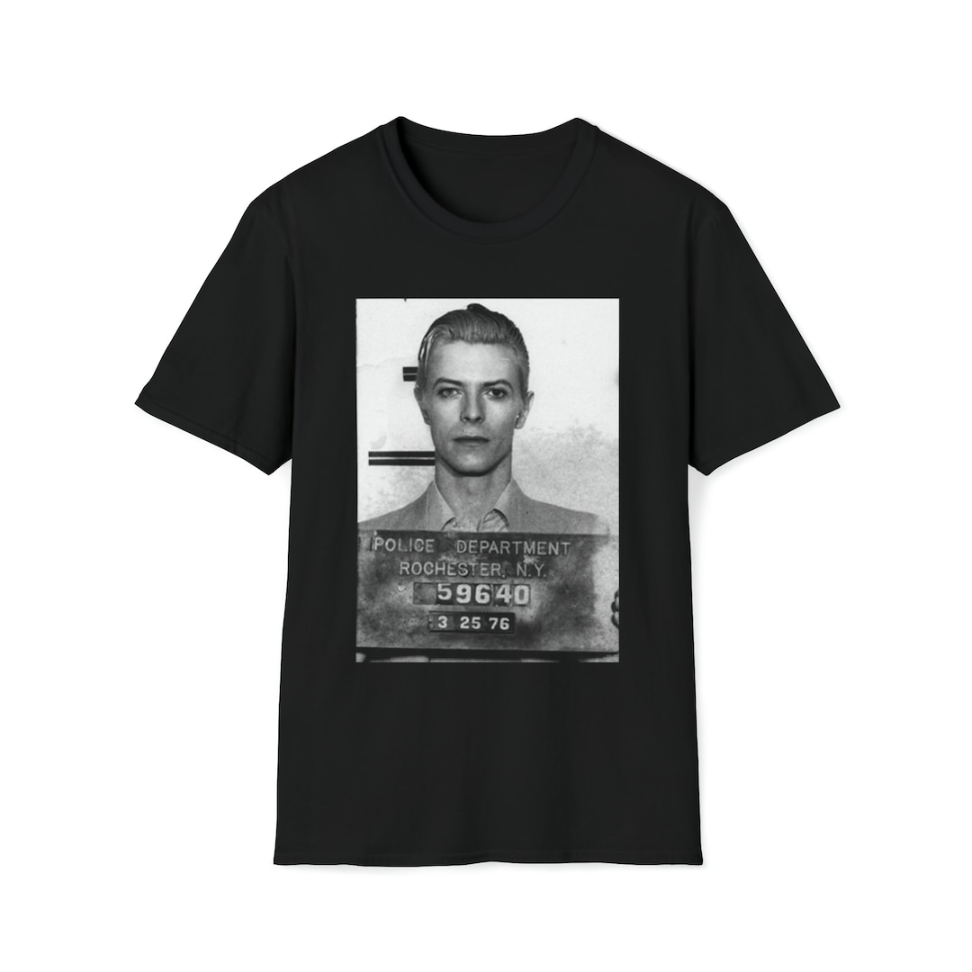 David Bowie Mugshot Tee Celebrity Mugshot Tshirt Streetwear - Etsy