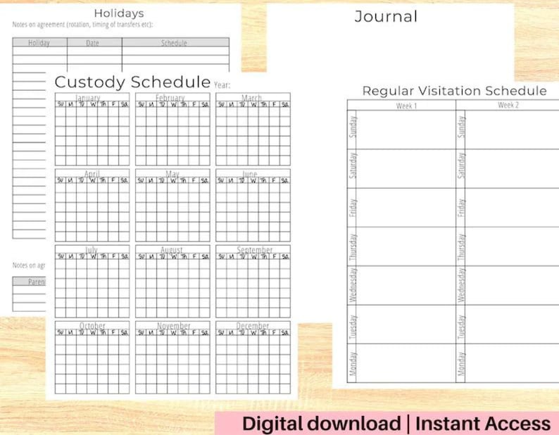 Child Custody Binder, Coparenting Child Custody Planner Printable ...