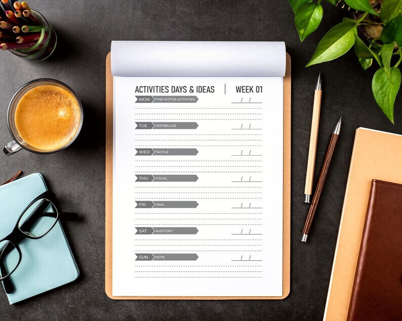 Autism Productivity Planner, Adult Autism Workbook, Child Behavior ...