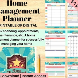 Home Management Binder, Household Planner, House Maintenance Planner ...