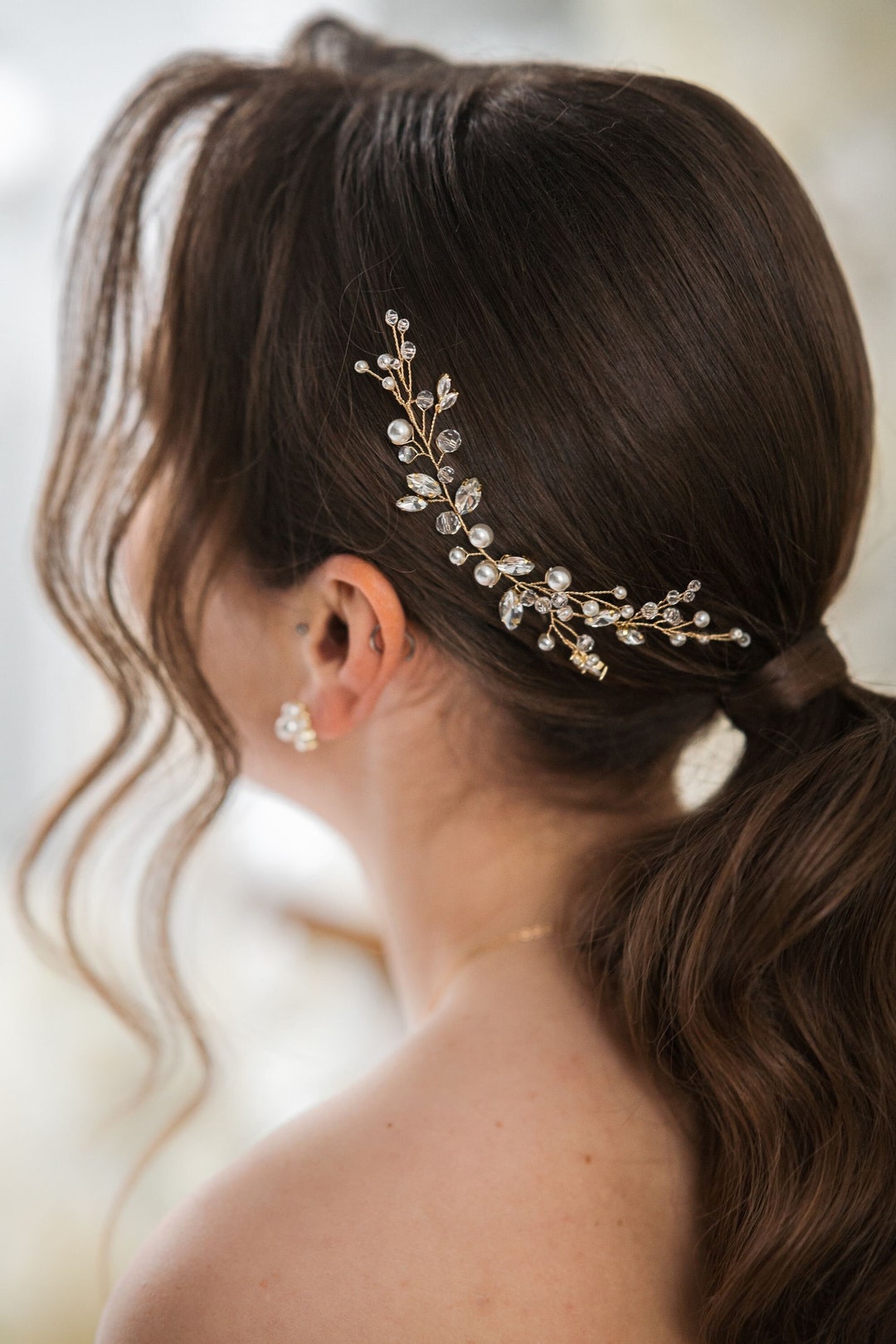 Pearl Wedding Hair Piece, Bridal Hair Accessories, Flowers Wedding Hair ...