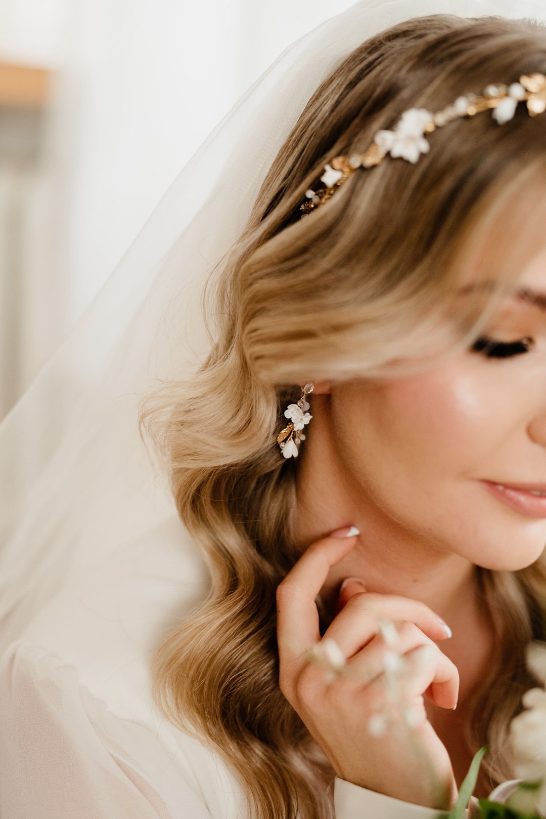 Statement Earrings, Flowers Bridal Earrings, Boho Bridal Accessories ...