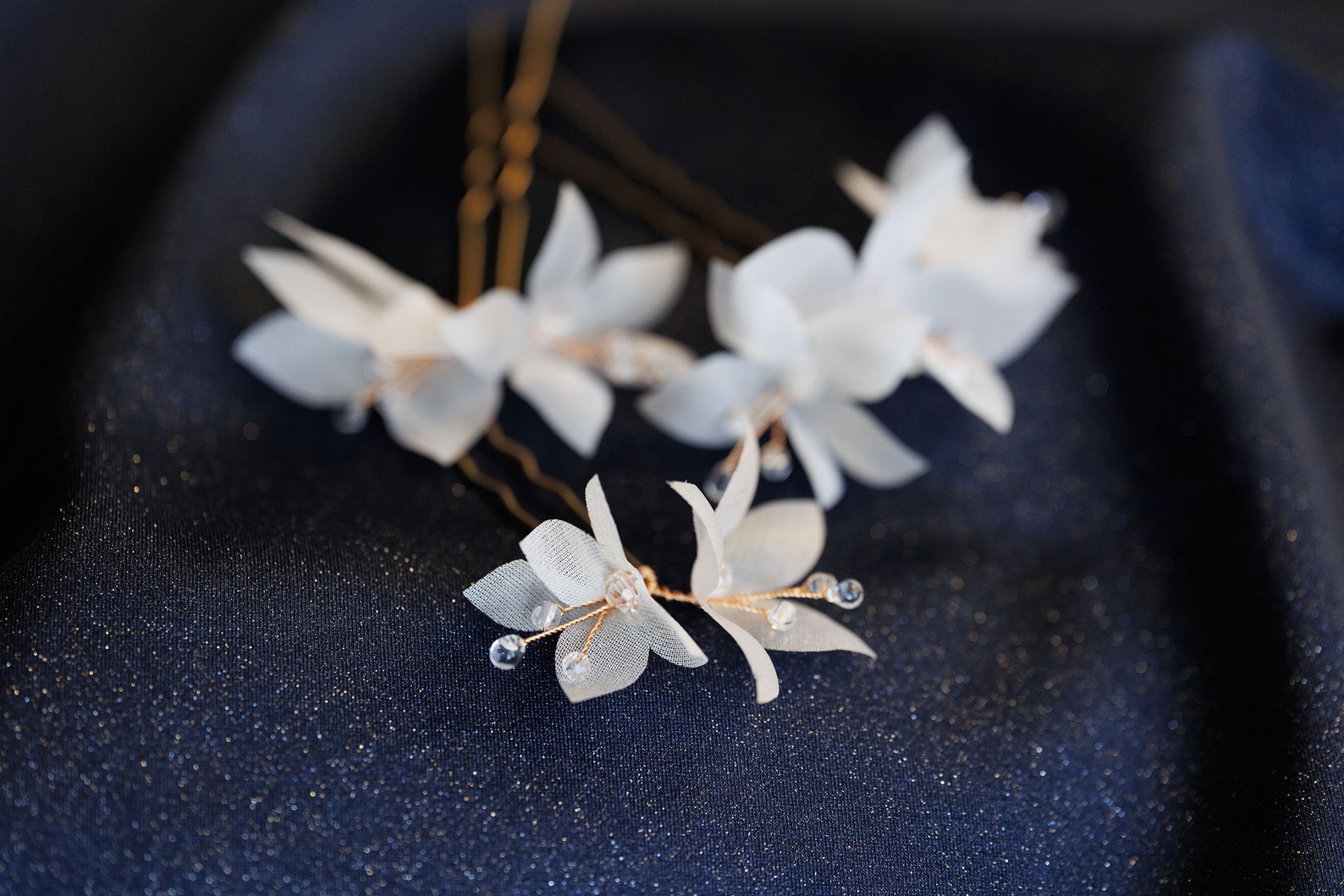 Delicate Bridal Pins, Wedding Hair Pins With Silk Flowers, Floral ...