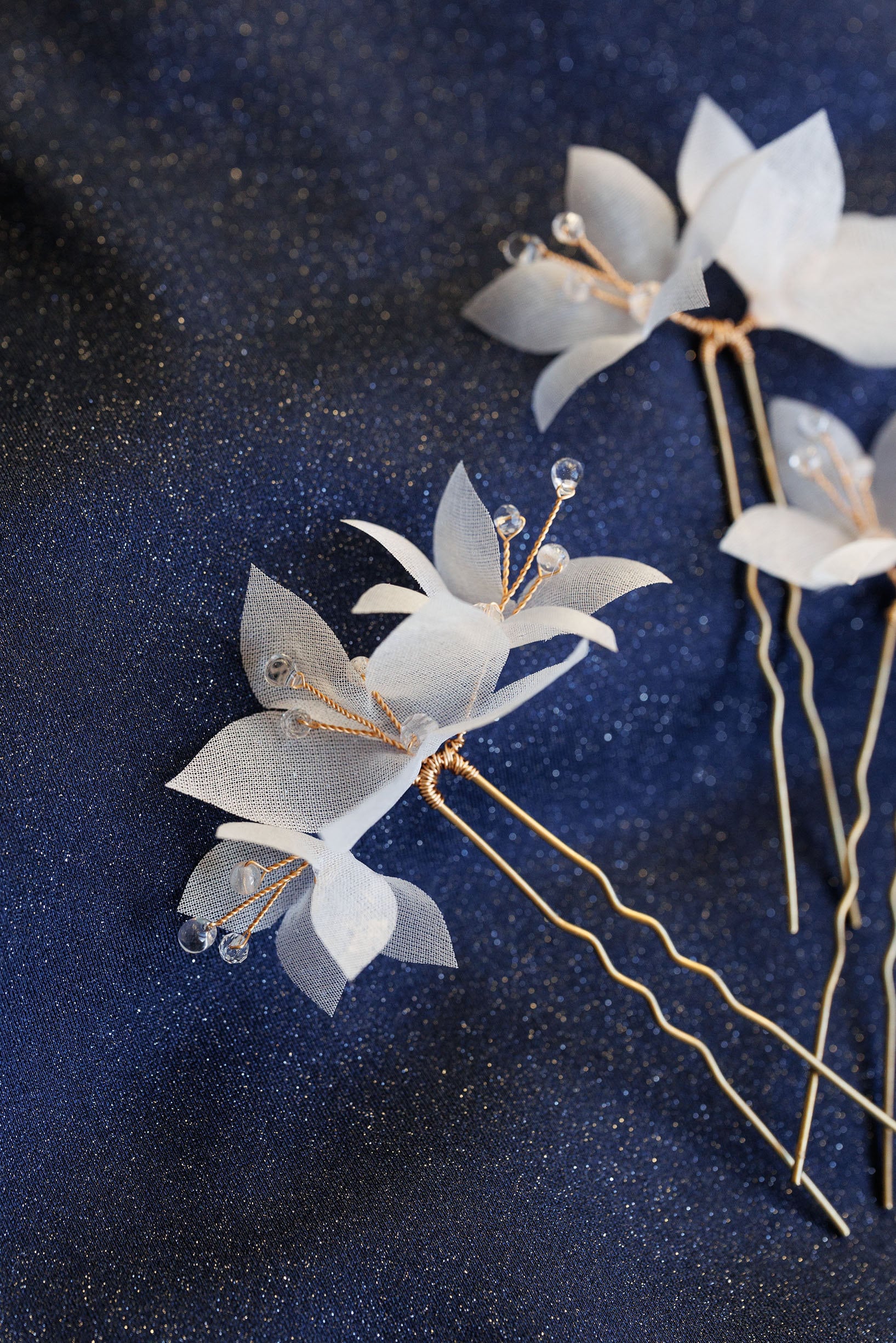 Delicate Bridal Pins, Wedding Hair Pins With Silk Flowers, Floral ...