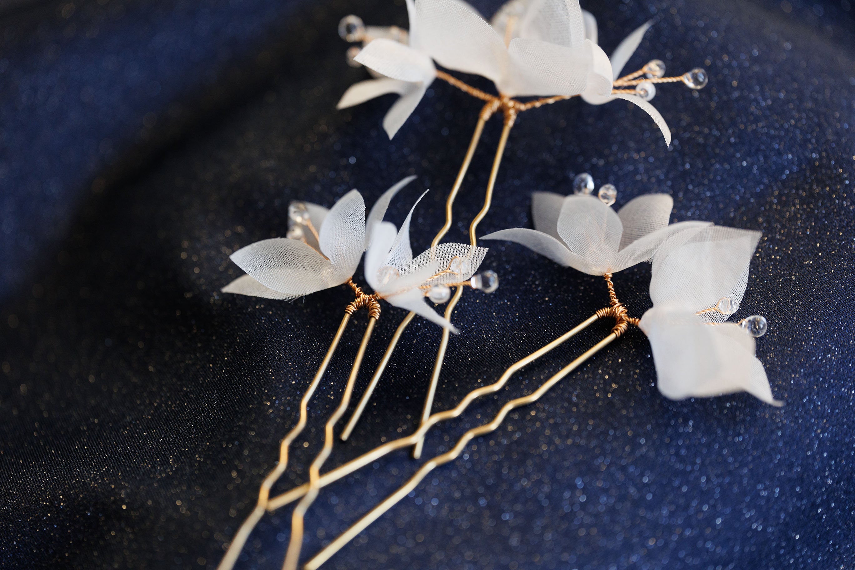 Delicate Bridal Pins, Wedding Hair Pins With Silk Flowers, Floral ...