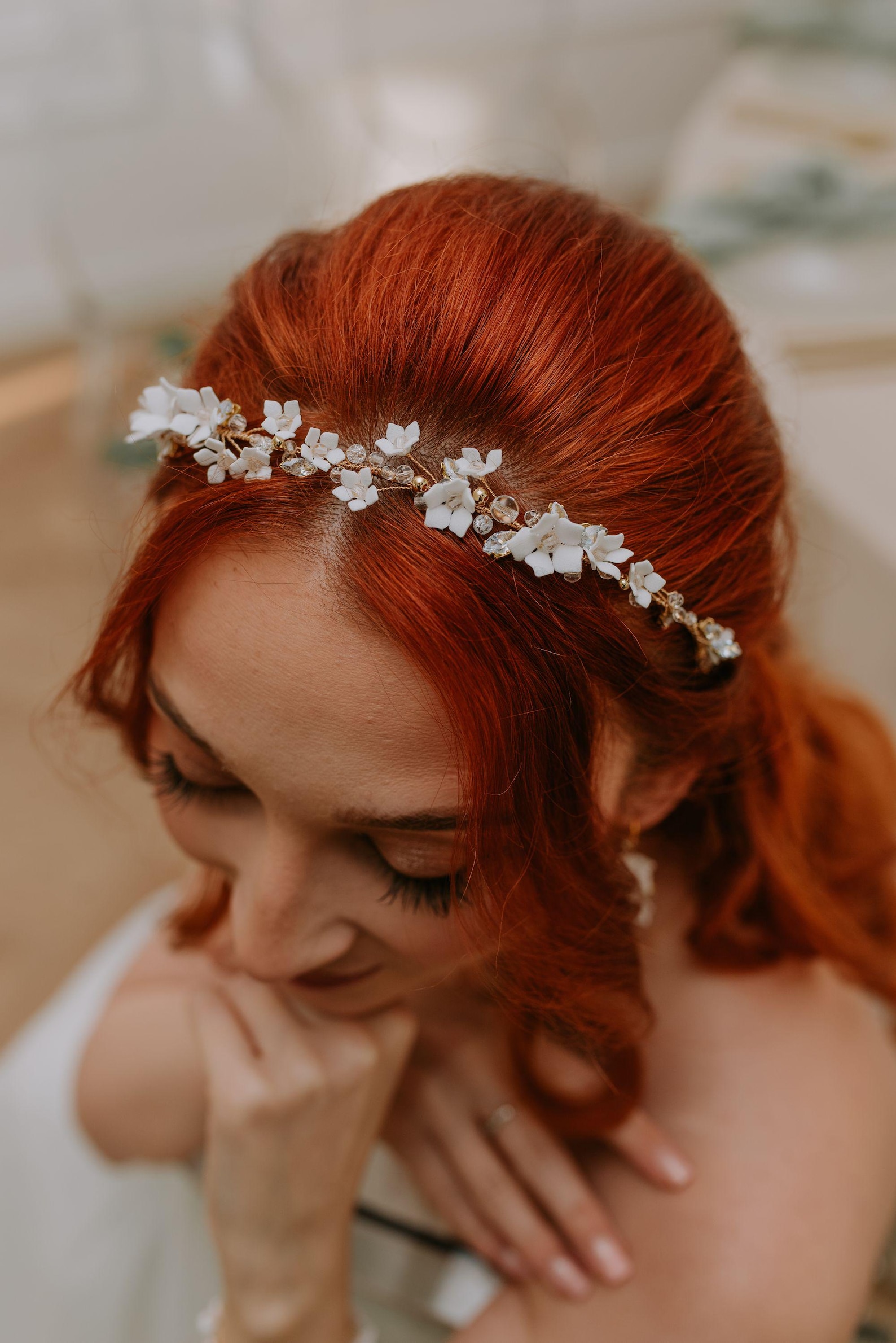 Magic Headband Full of Flowers, Floral Bridal Headpiece, Wedding Hair ...