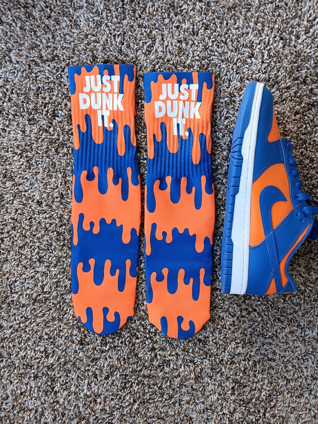 Orange and Blue Wave Dunks Socks - Etsy