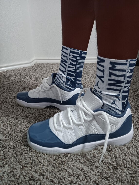 Diffused Blue 11s Socks Etsy