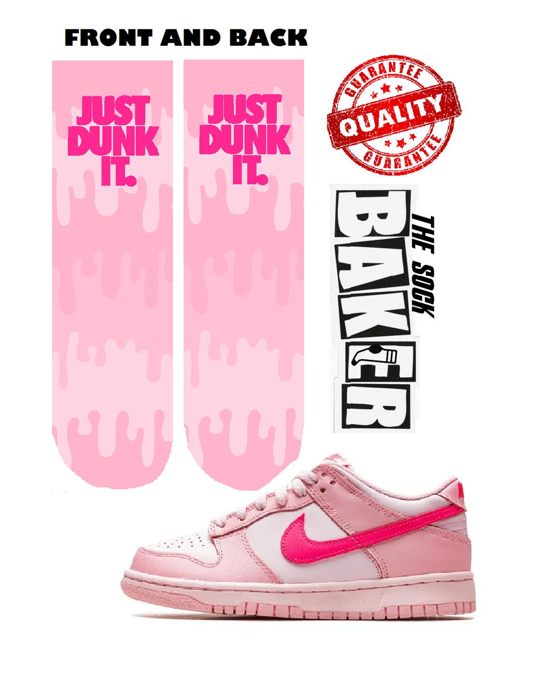 Triple Pink Dunks Socks - Etsy