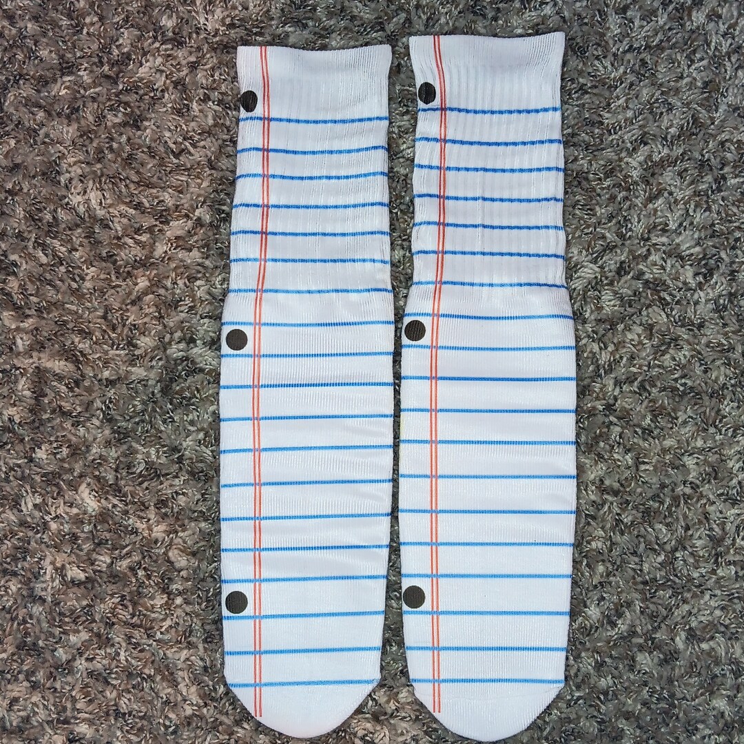 Notebook Paper Socks - Etsy