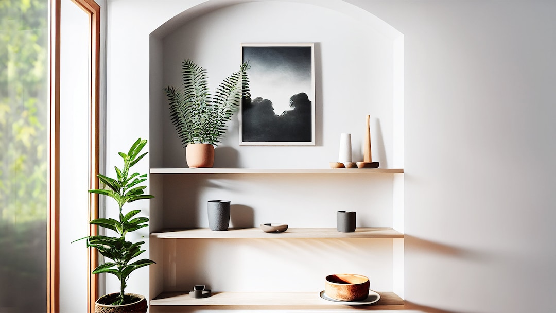 Bookshelf Zoom Background | Clean Aesthetic | Blur & No Blur | Modern ...