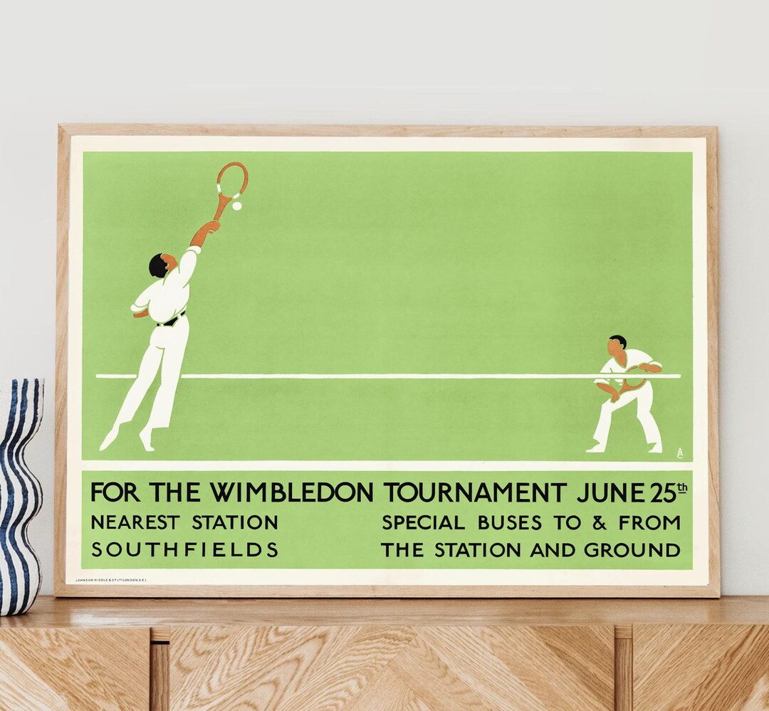 Vintage Tennis Art Print | Wimbledon Tennis Poster | Retro Sport Wall ...
