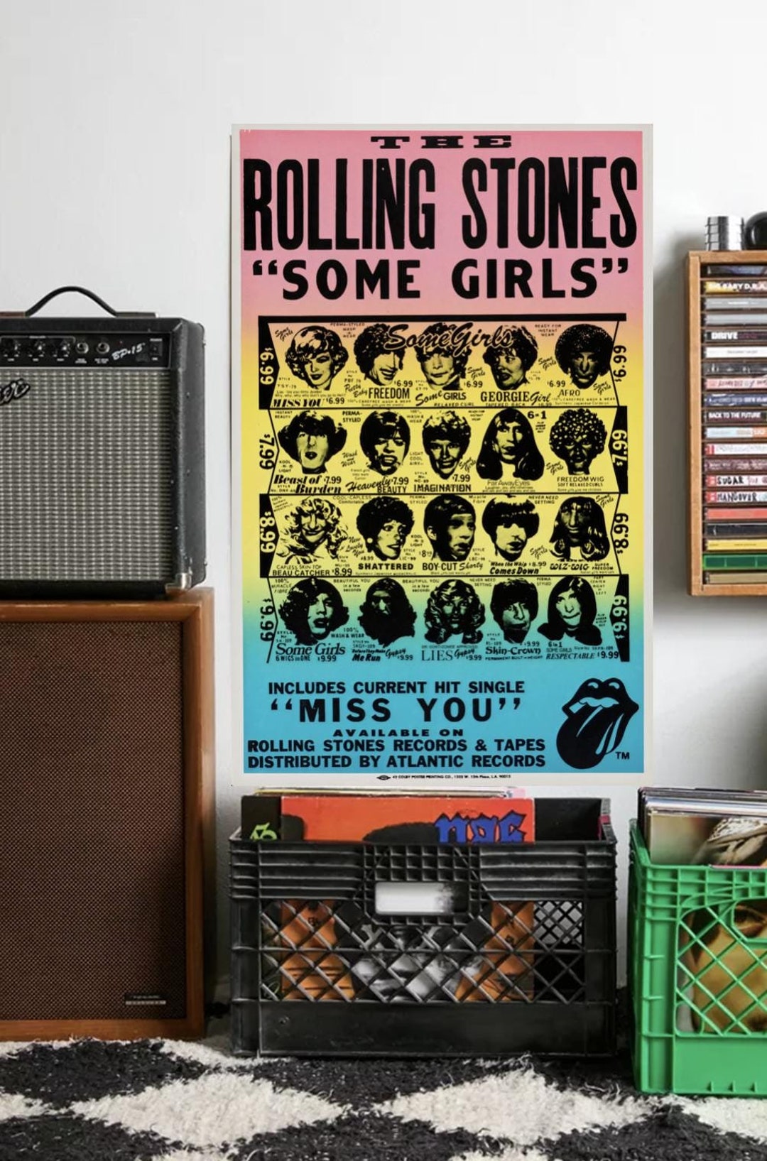 Vintage Rolling Stones Poster Rock and Roll Poster Vintage Concert ...