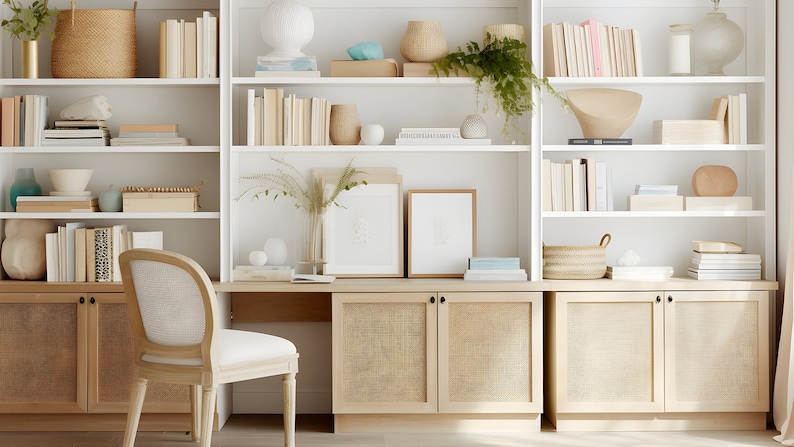 Contemporary: Zoom Background Bright Bookshelf Books Art Blur & No Blur ...