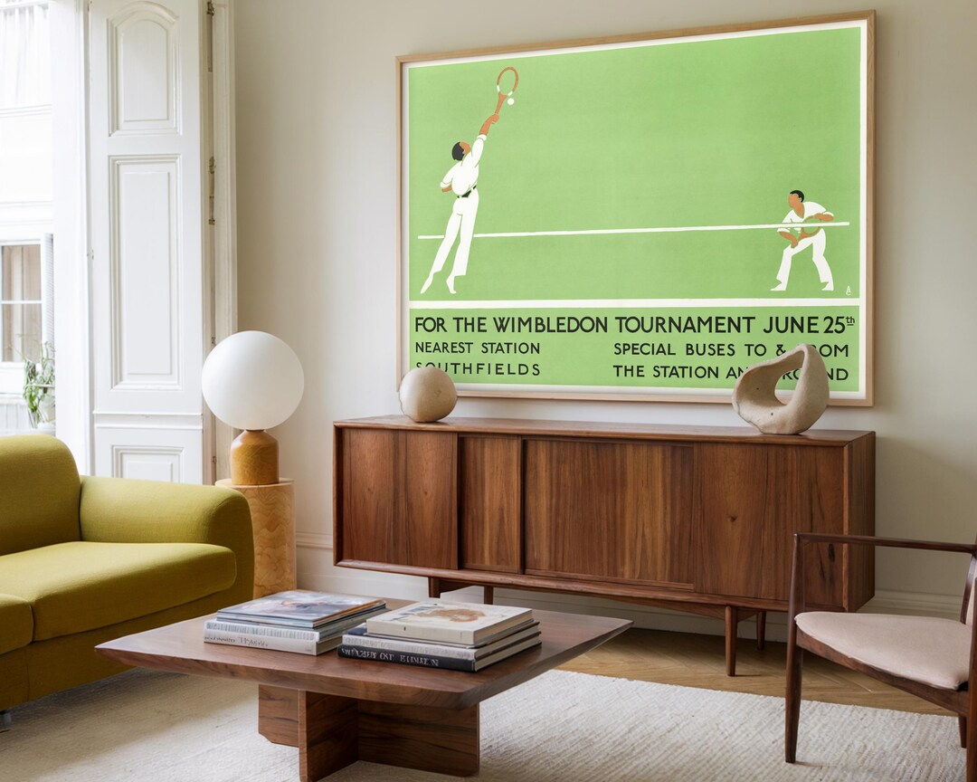 Vintage Tennis Art Print | Wimbledon Tennis Poster | Retro Sport Wall ...