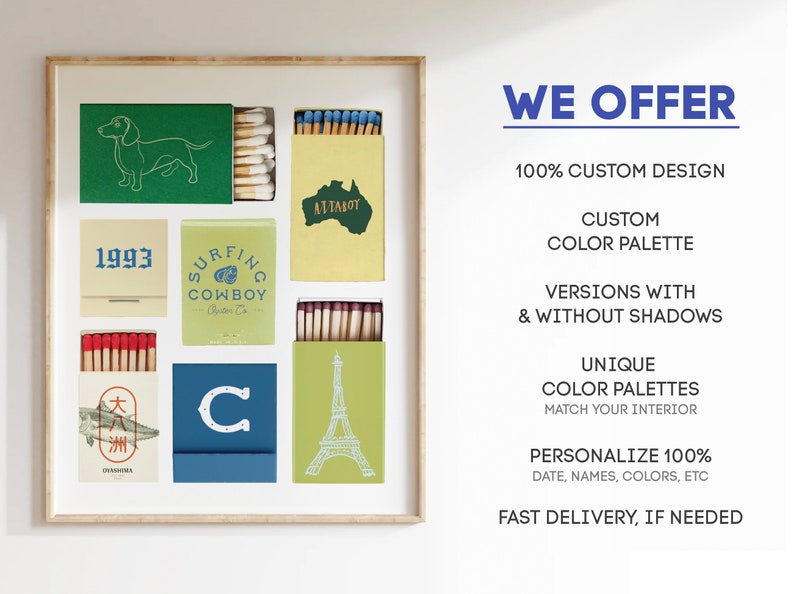 Matchbook Print 100% Custom Poster Sized Custom Color Palette Trendy ...