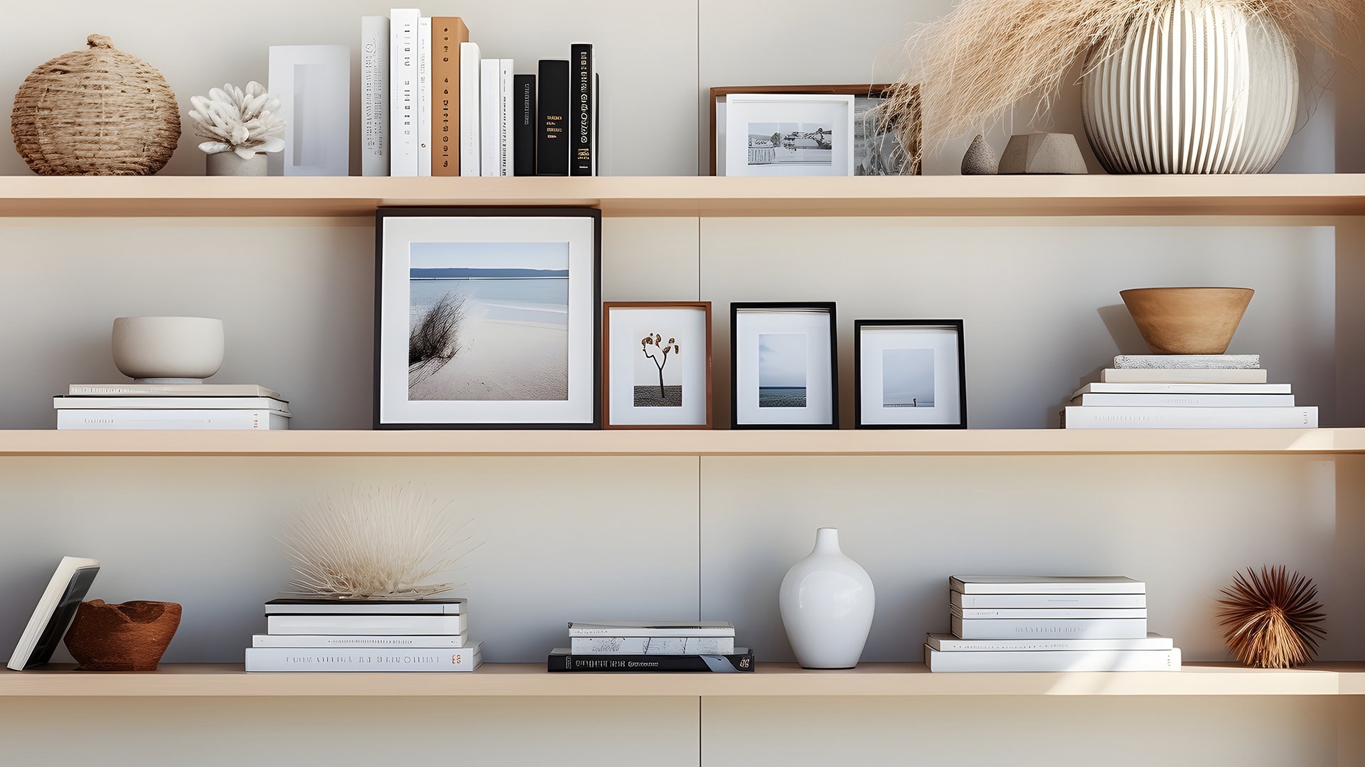 Bright Bookshelf Zoom Background | Modern Aesthetic | Bookcase | Blur ...