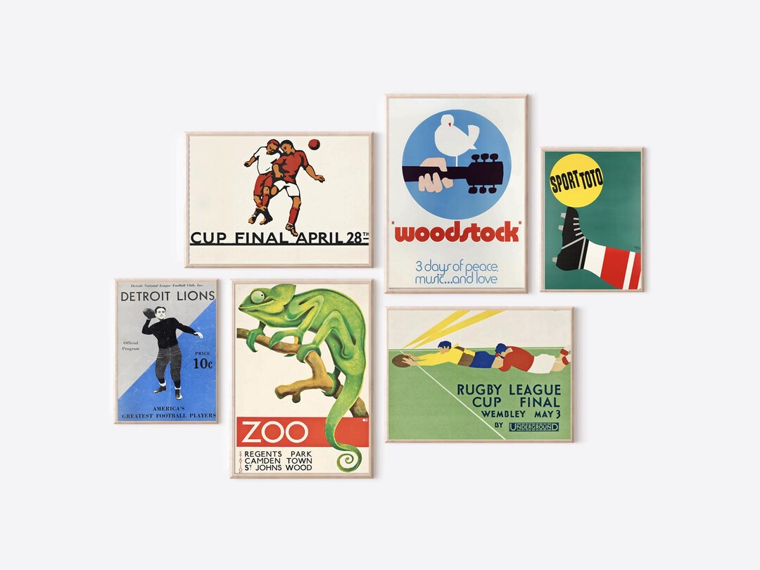 Retro Boys Poster Set | Eclectic Vintage Posters, Car Posters, Boho Boy ...