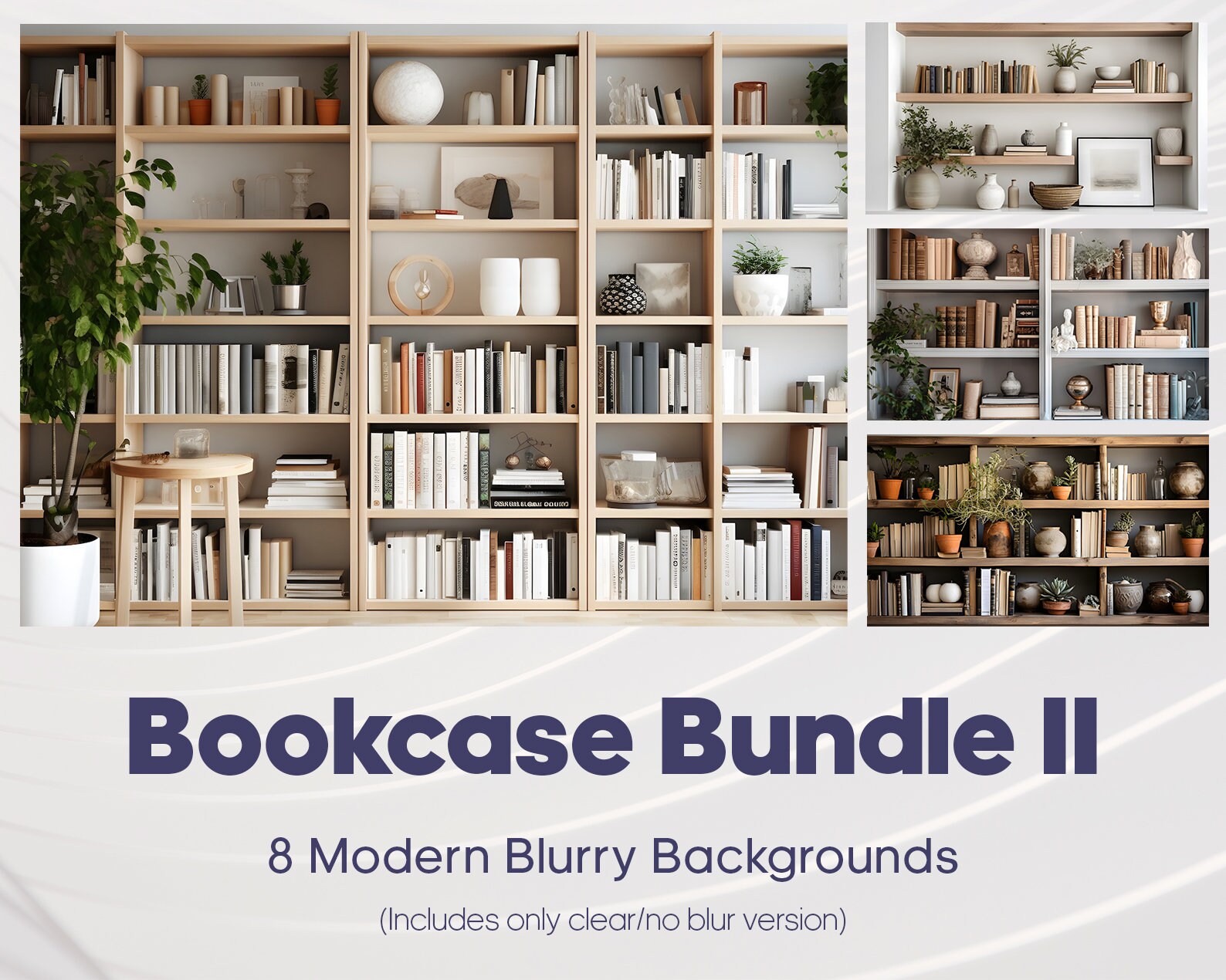 Zoom Background Bookshelf BUNDLE | 8 Backgrounds | Clear Versions ONLY ...