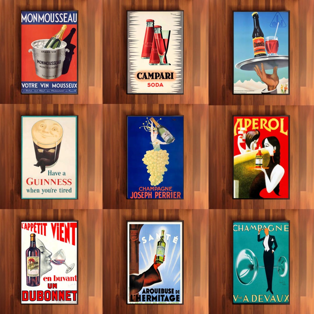 Vintage Cocktail Poster Prints 2000 Vintage Posters, Bar Cart Decor ...