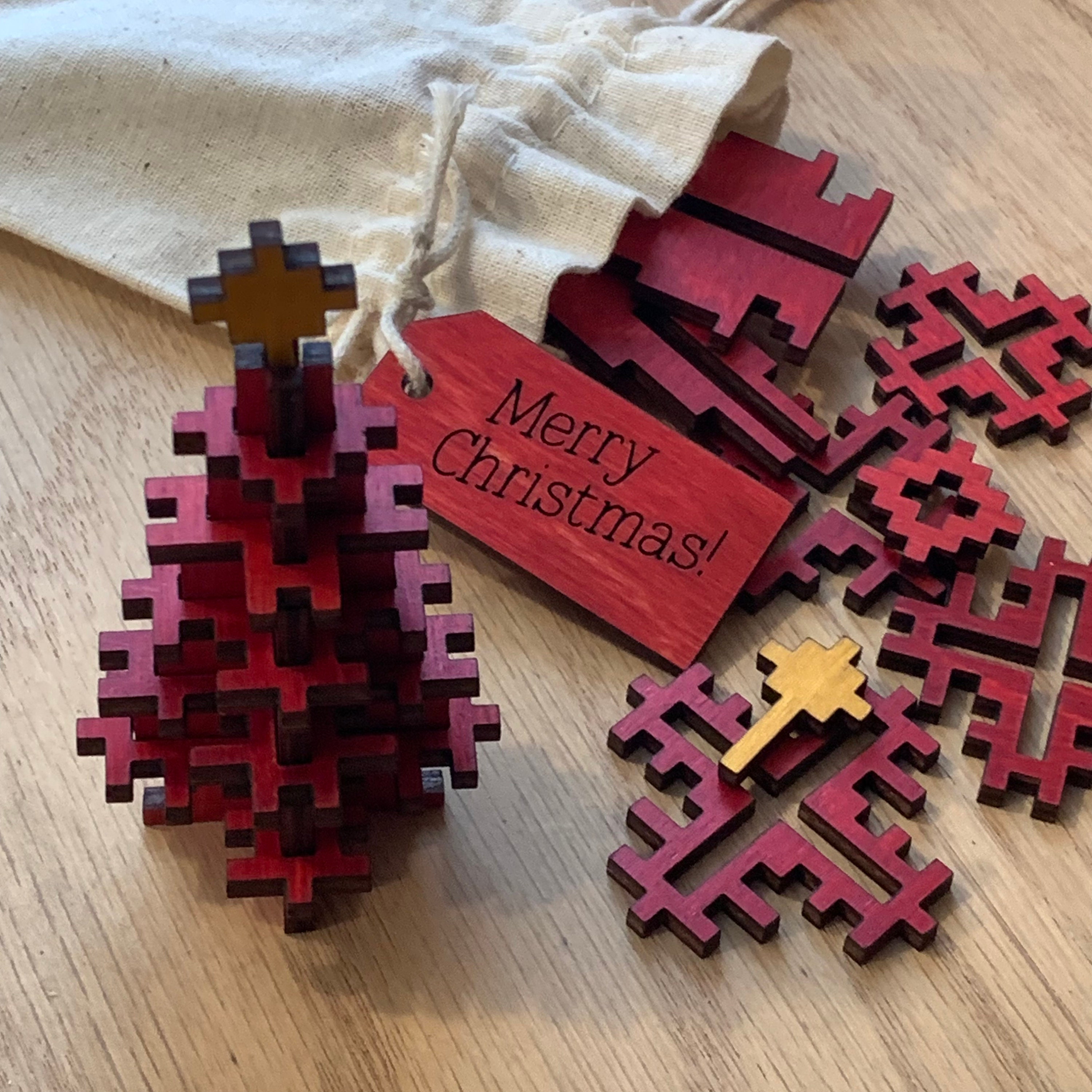 Pixel Christmas Tree Instant Download Template for Laser Cutting and ...