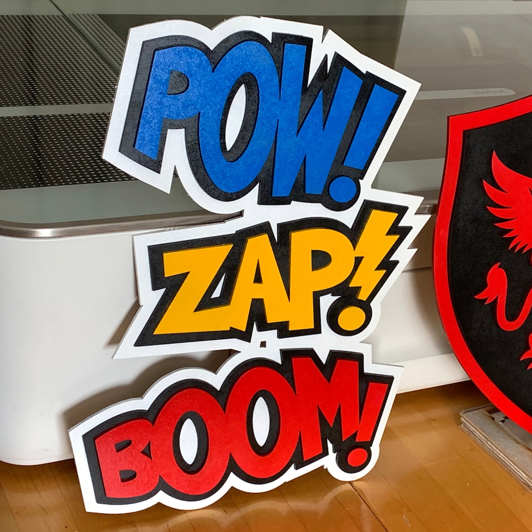 Pow! Zap! Boom! Instant Digital Download for Laser Cutting and ...