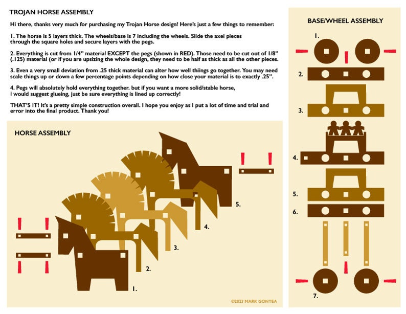 Trojan Horse Instant Digital Download Template for Laser Cutting and ...