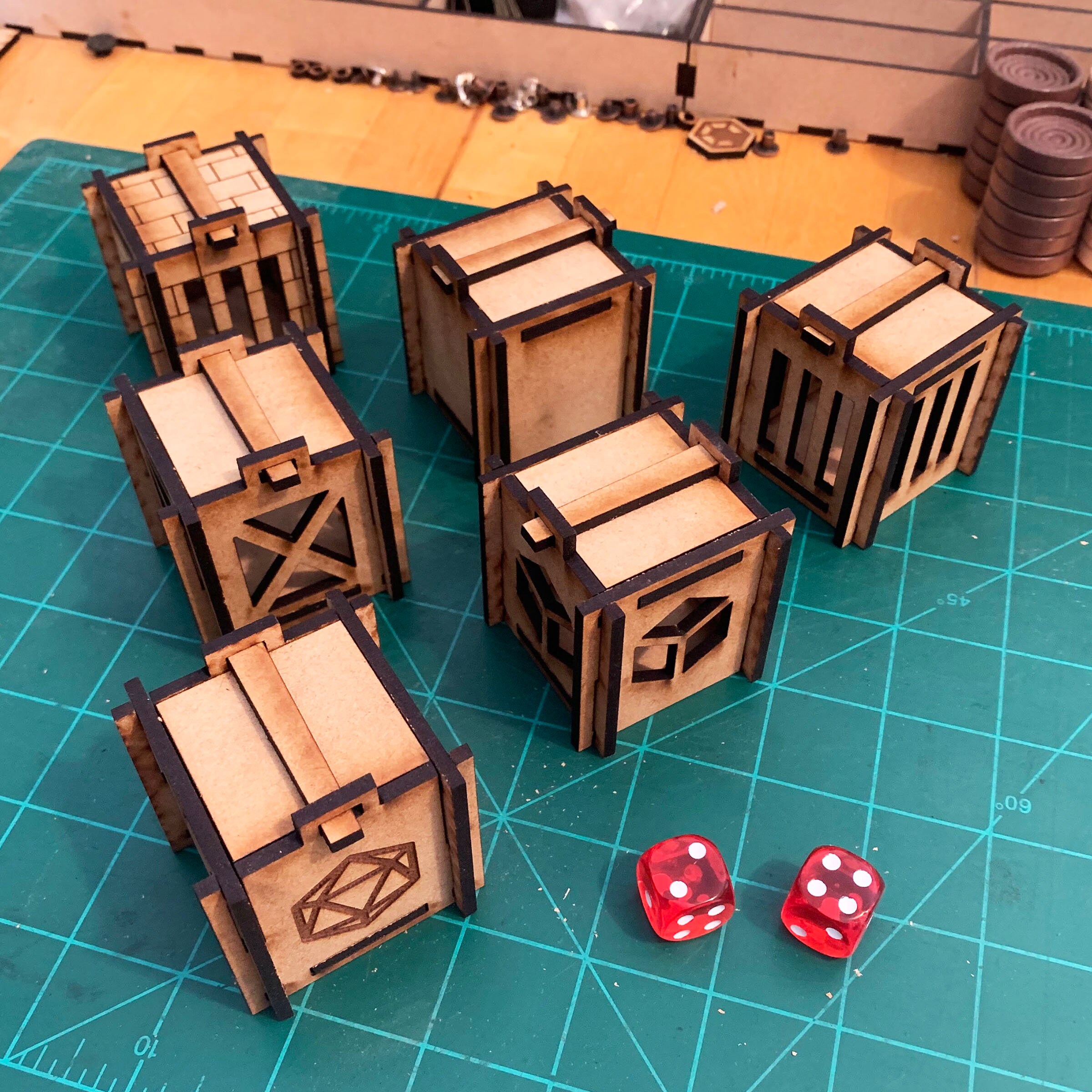 Dice Jail Boxes Instant Download Template for Laser Cutting and ...
