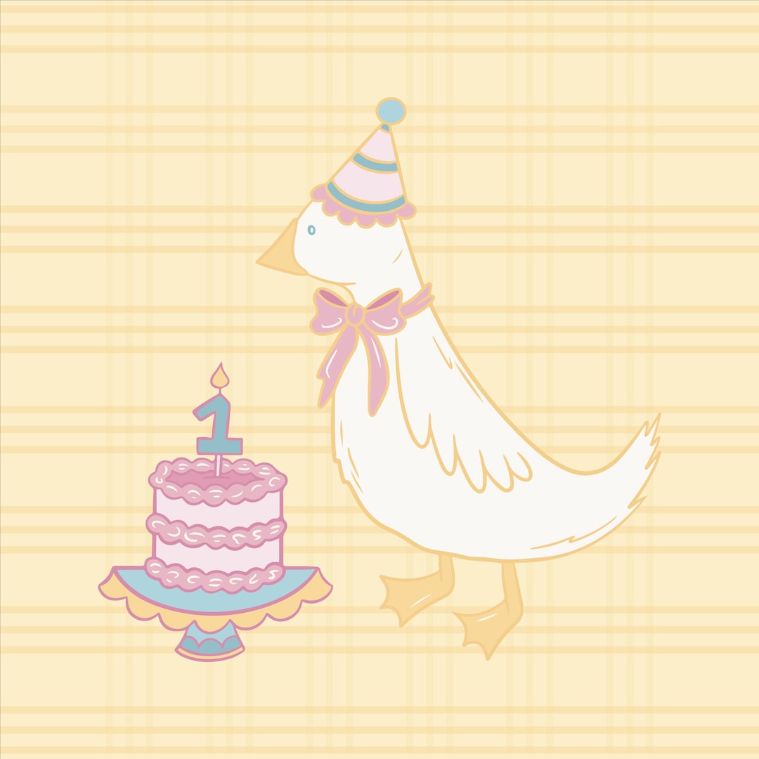 One Silly Goose Birthday Decorations, Silly Goose and Cake Cut Out, One ...