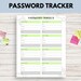 Password Tracker, Printable Password Log, Password Keeper, Planner ...