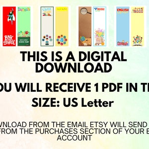 Kids Back to School Bookmarks, First Day of School Bookmarks, Class ...
