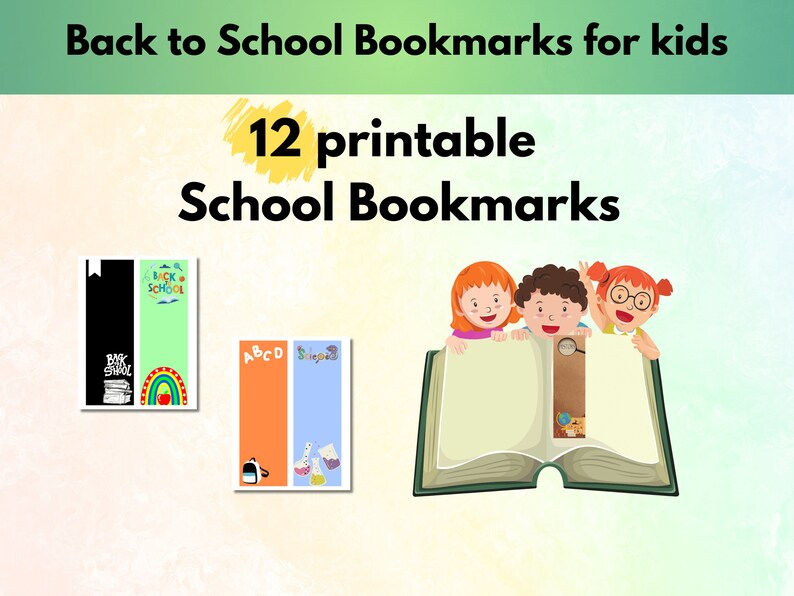 Kids Back to School Bookmarks, First Day of School Bookmarks, Class ...