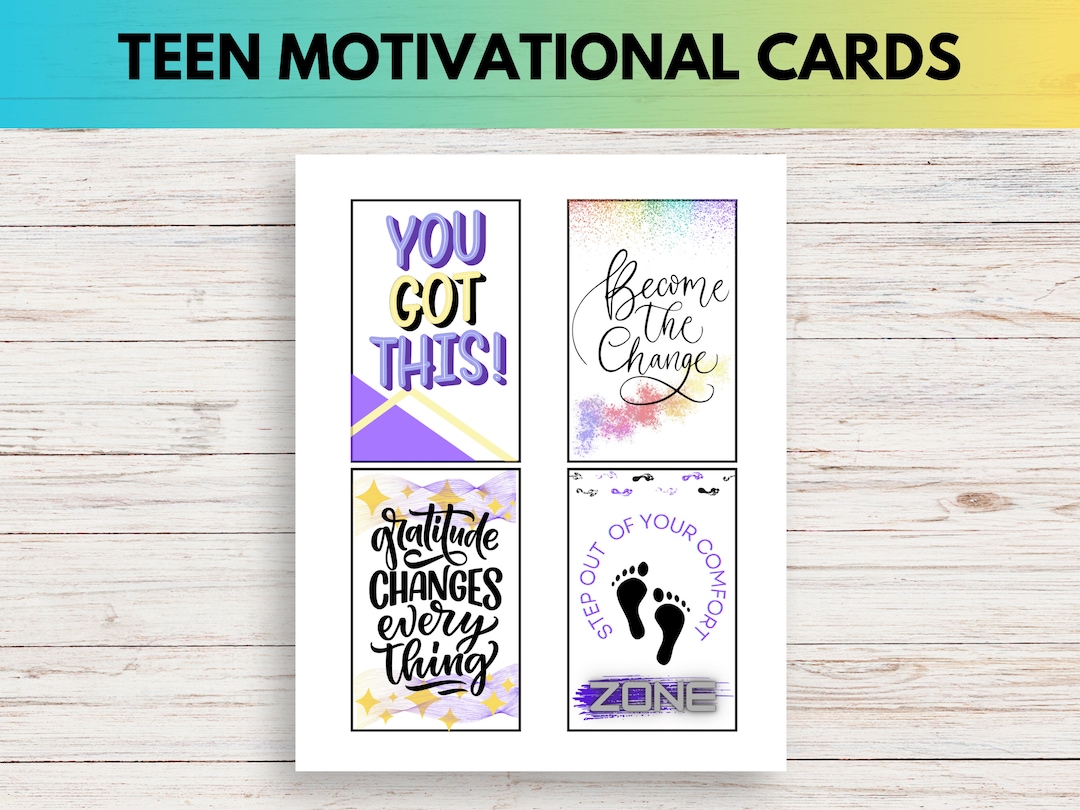 Teens/tweens Motivational Cards, Mental Health Support for Kids ...