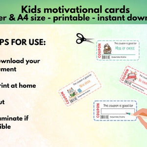 Kids Reward Coupons, Kids Gift, Motivational Gifts for Kids, Fun ...