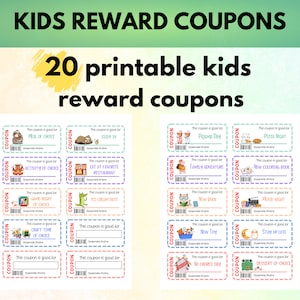 Kids Reward Coupons, Kids Gift, Motivational Gifts for Kids, Fun ...