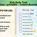 Kids Daily Task Checklist, Chore Chart for Kids, Responsibility ...