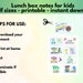 Printable Lunchbox Notes for Kids, Positive Daily Notes for Kids ...
