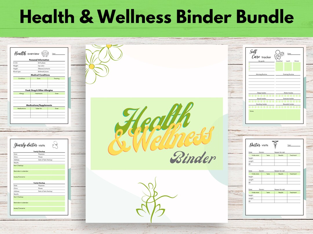 Health & Wellness Binder Bundle, Health Overview Planner, Health Care ...