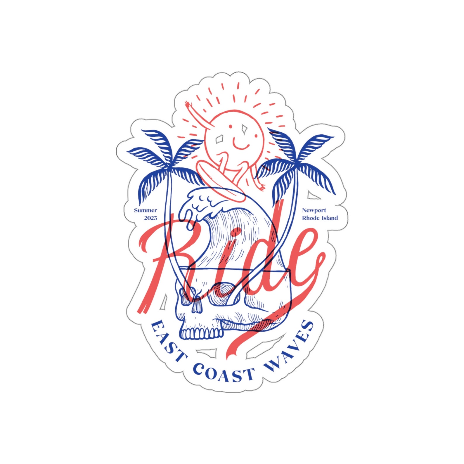 Ride East Coast Waves Sticker - Etsy
