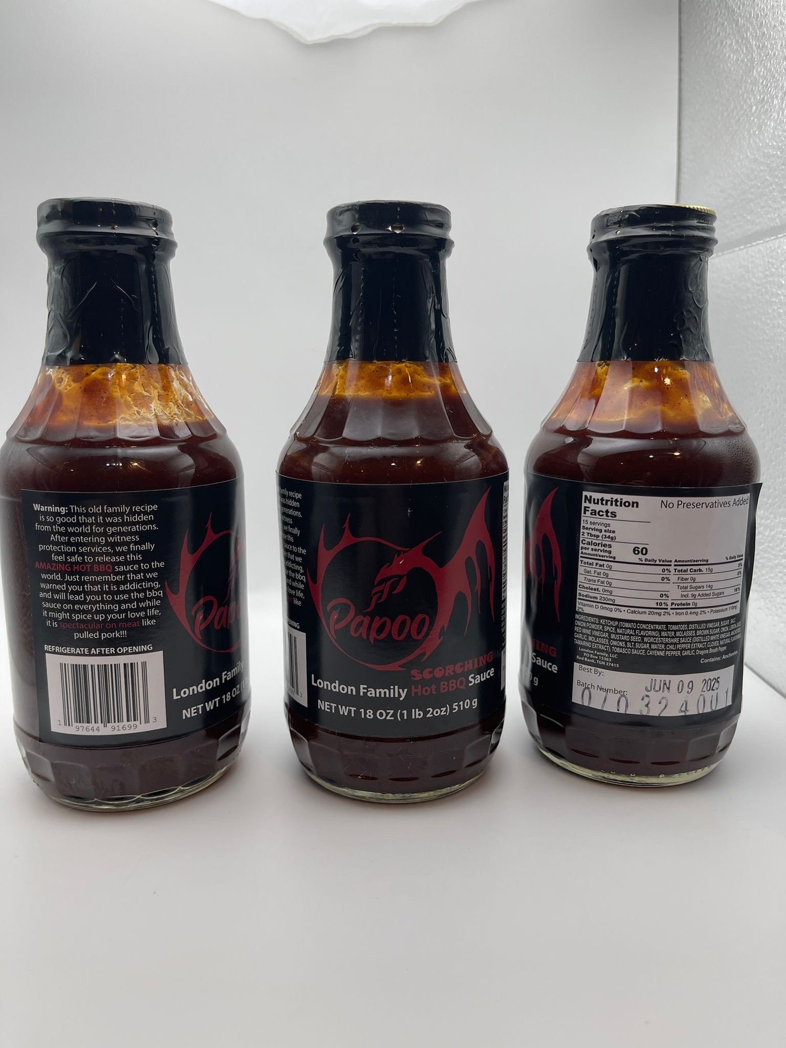 London Family Bbq Sauce "scorching HOT Dragon'', for Extreme Spice ...