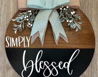 Simply Blessed Wooden Sign, Living Room Sign, Entryway/foyer, Shabby ...