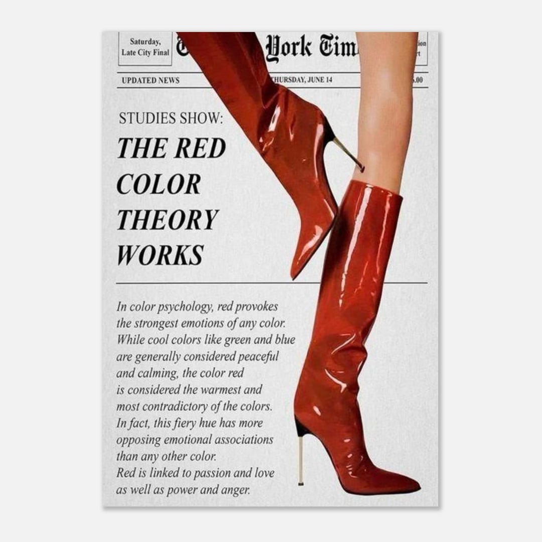 The Red Color Theory Poster - Etsy