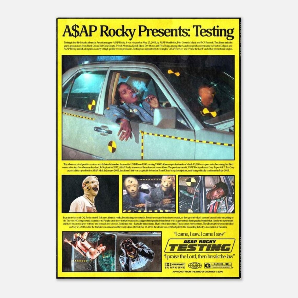 ASAP Rocky presents: Testing Poster - Etsy