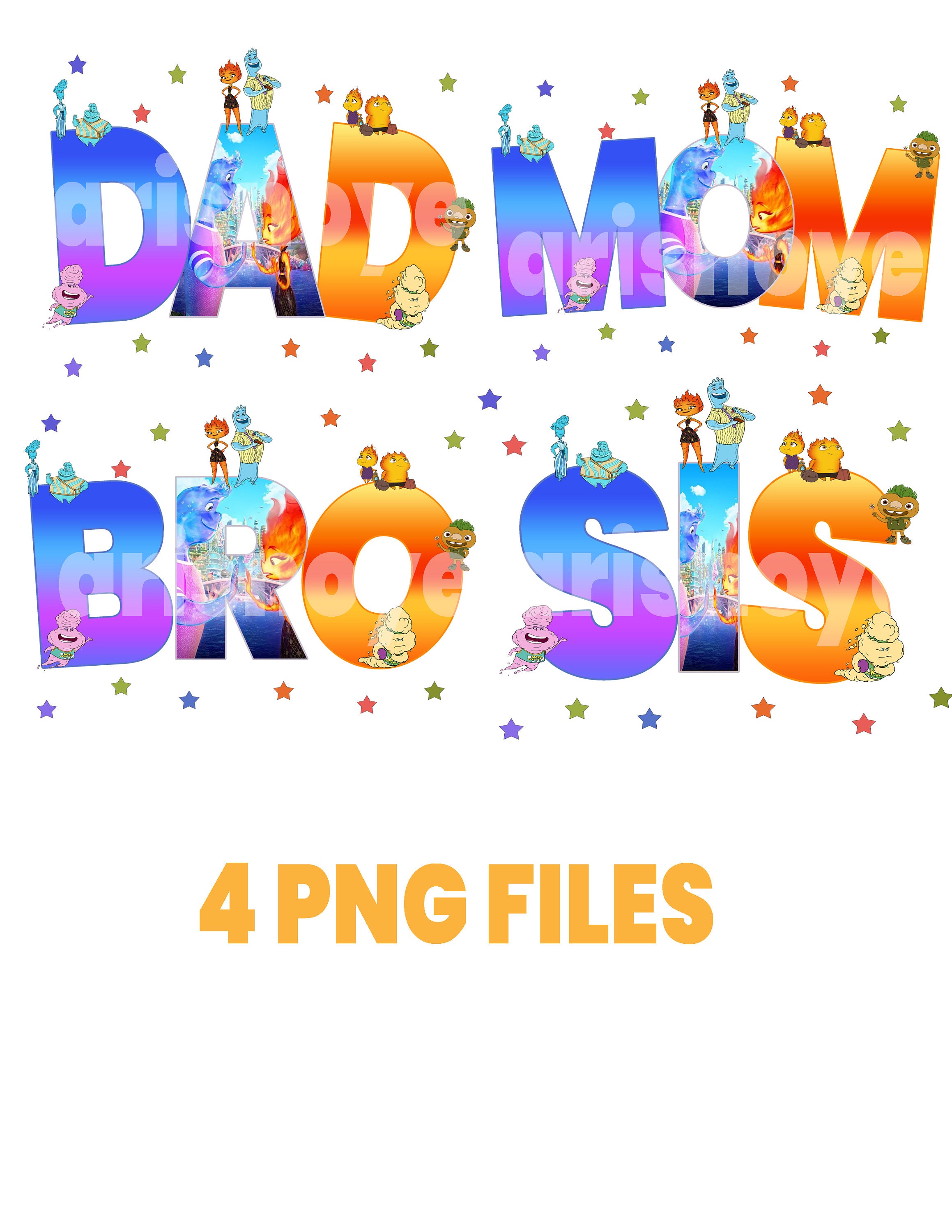 4 Files Elemental Png / Png Family / Png Dad Mom Bro Sis - Etsy