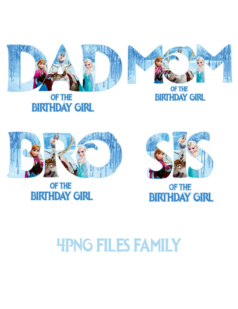 4 Png Files Frozen, Png Files Family, Png Files for Tshirts, Descarga ...