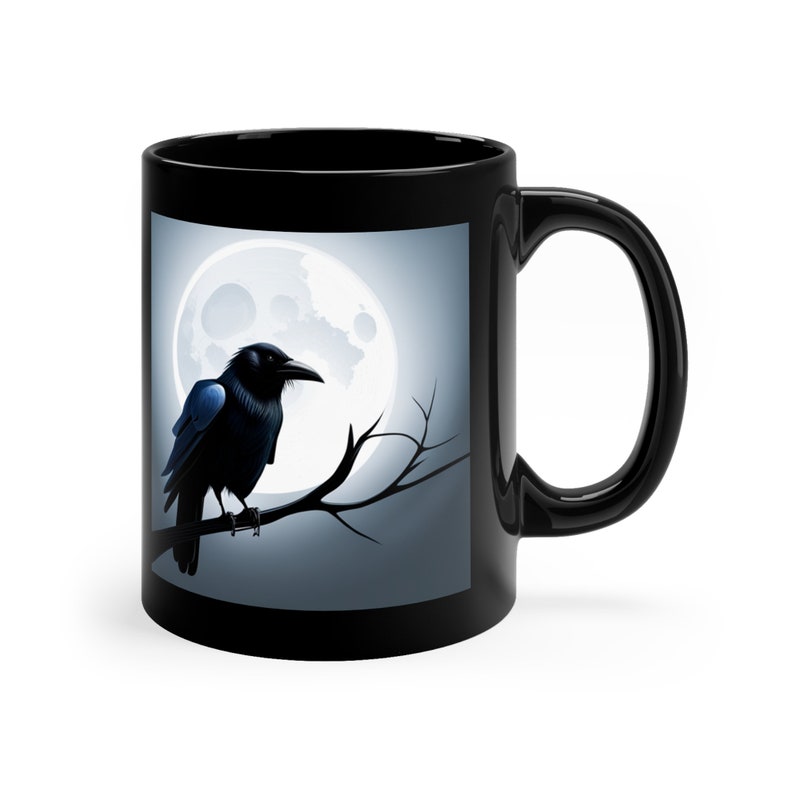 Black Raven Mug Halloween Gift Raven Coffee Mug Gift for - Etsy