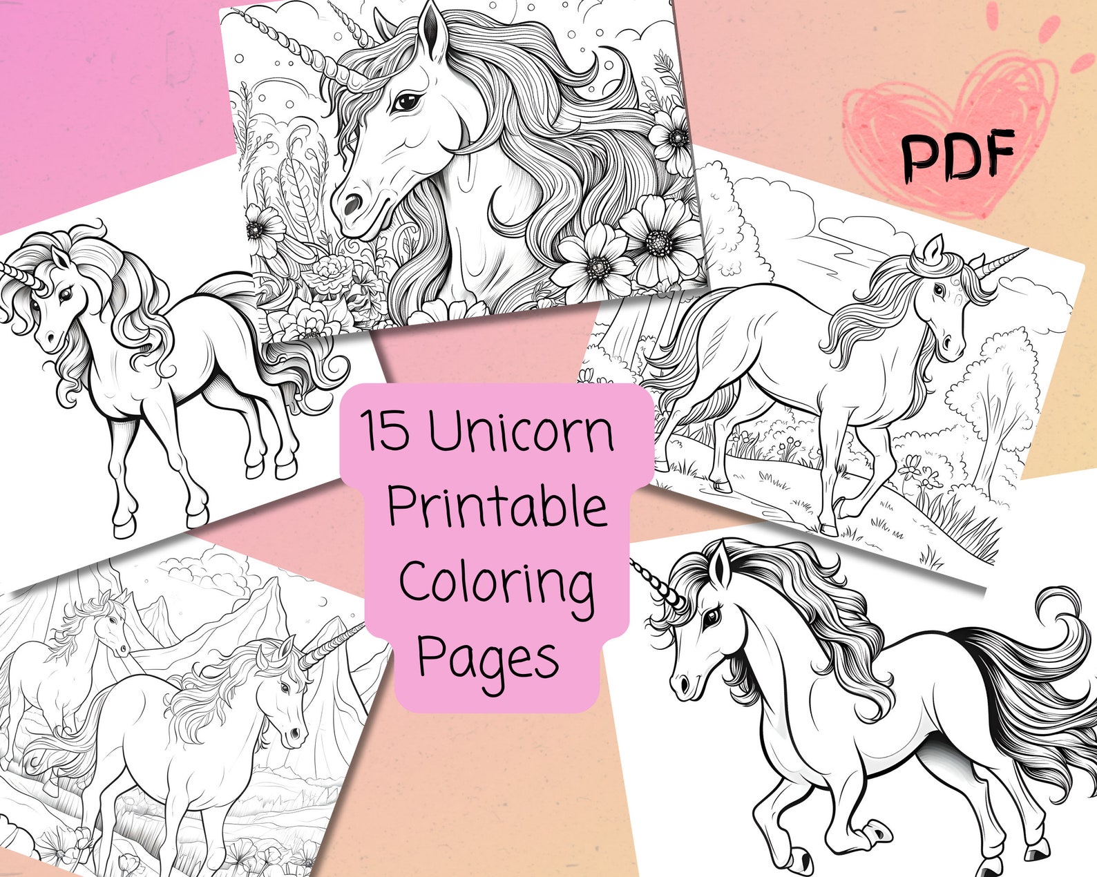 15 Unicorn Coloring Pages | Unicorn PDF, Unicorn Activities, Coloring ...