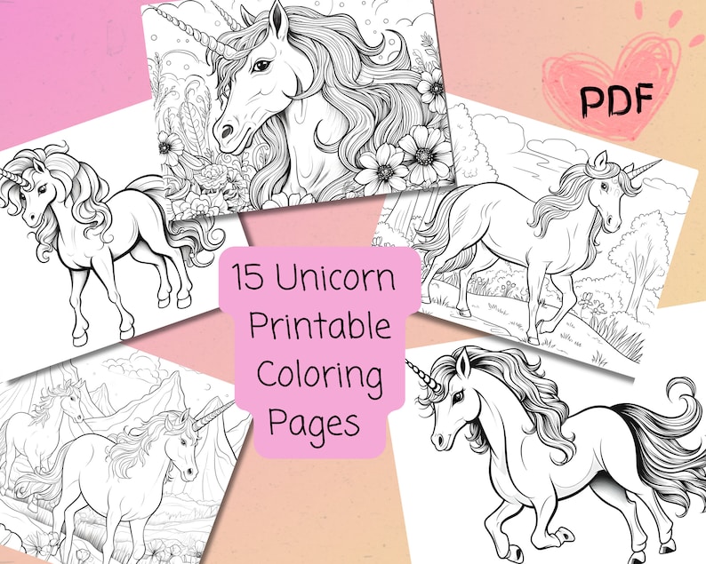 15 Unicorn Coloring Pages Unicorn PDF, Unicorn Activities, Coloring for ...