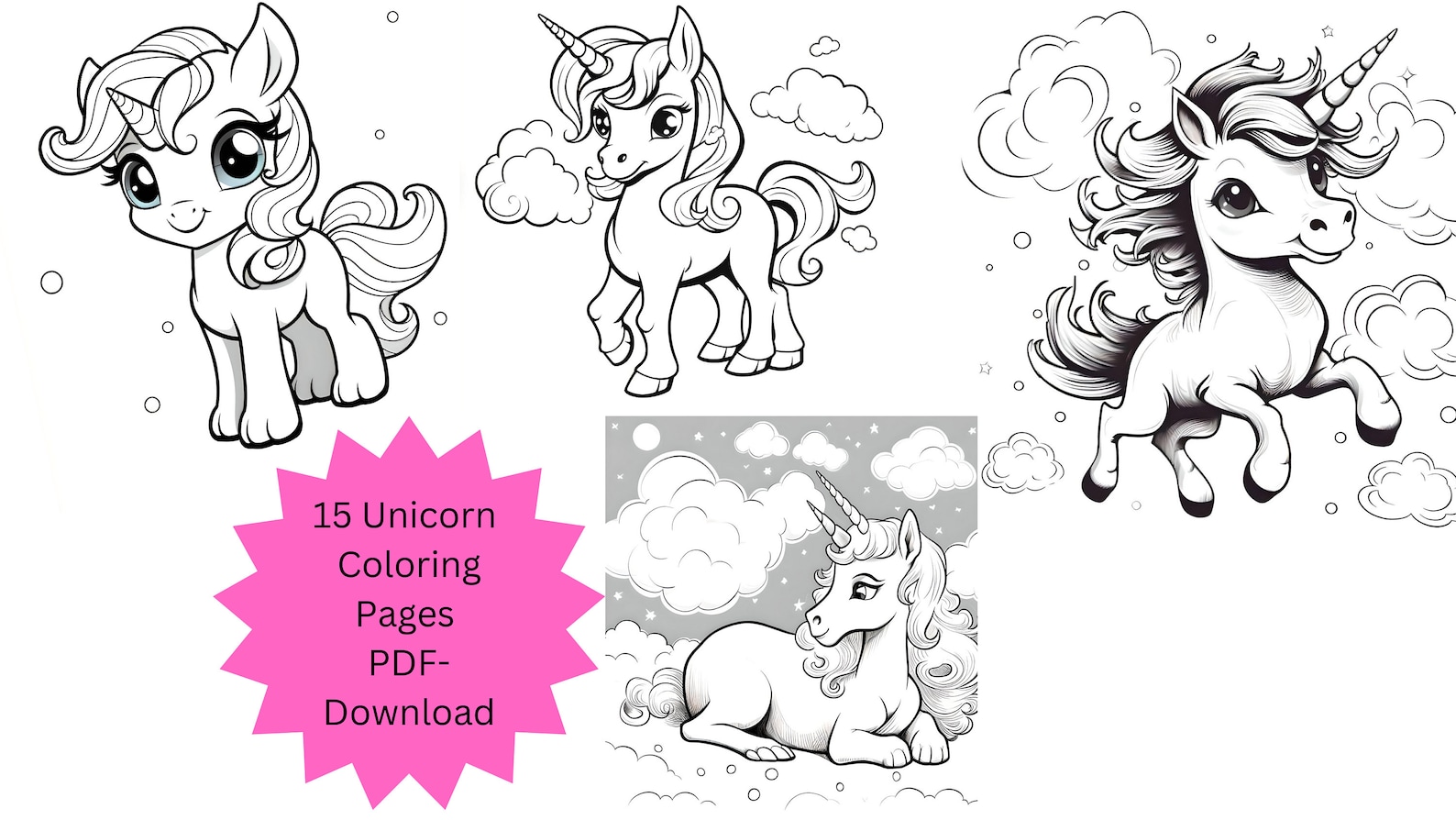 14 Unicorn Coloring Pages | Unicorn PDF, Unicorn Activities, Coloring for Kids, Unicorn Birthday ...