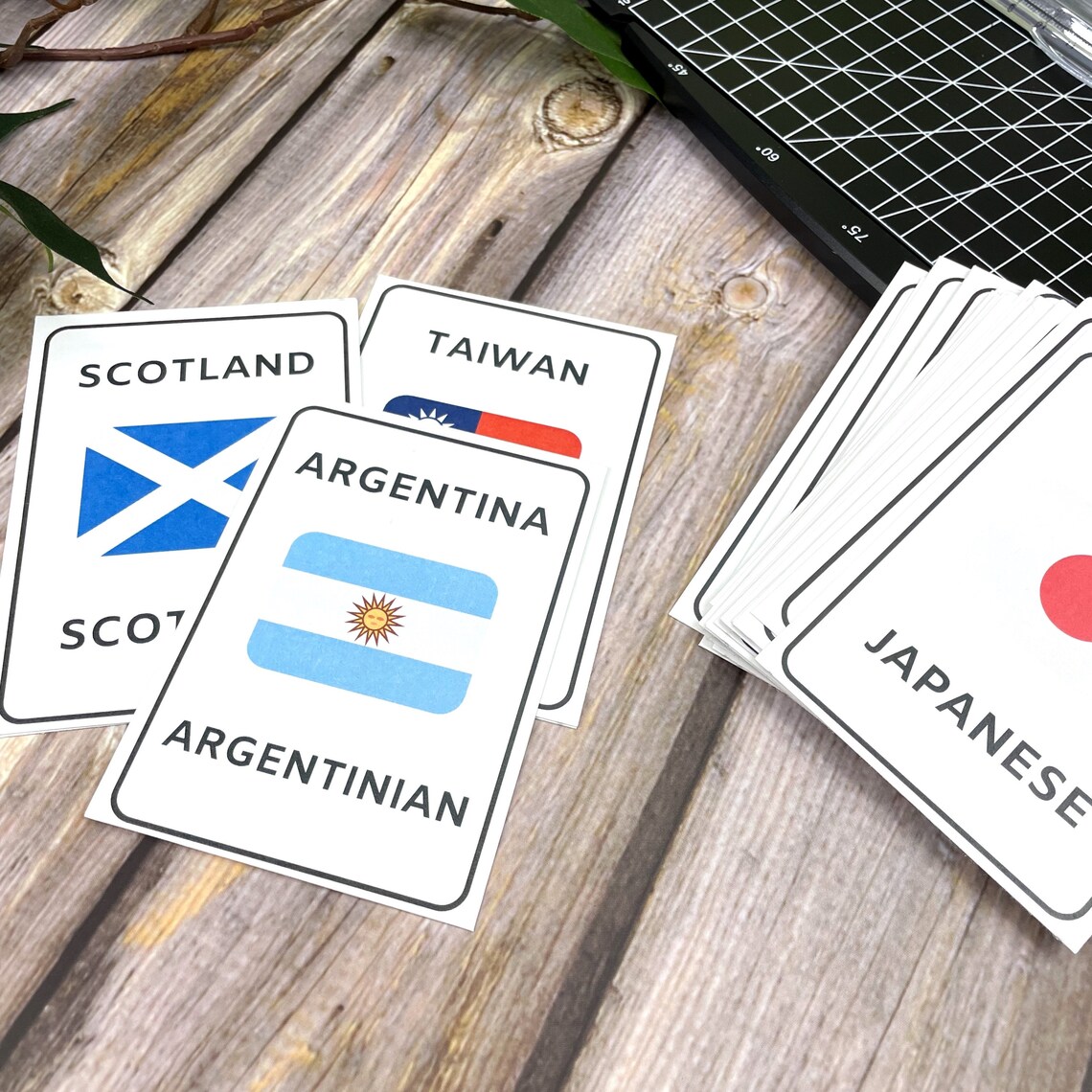 Printable National Flags Flashcards, Countries Nationalities Learning ...